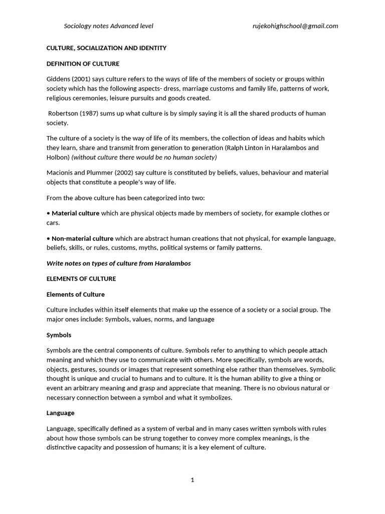CULTURE Notes Advanced Level. | PDF