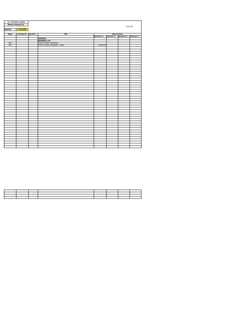 Master Drawing List TTM | PDF