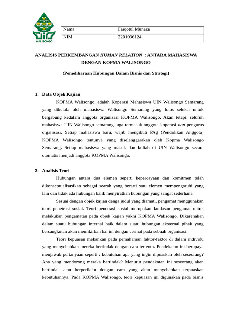 Analisis Human Relations | PDF