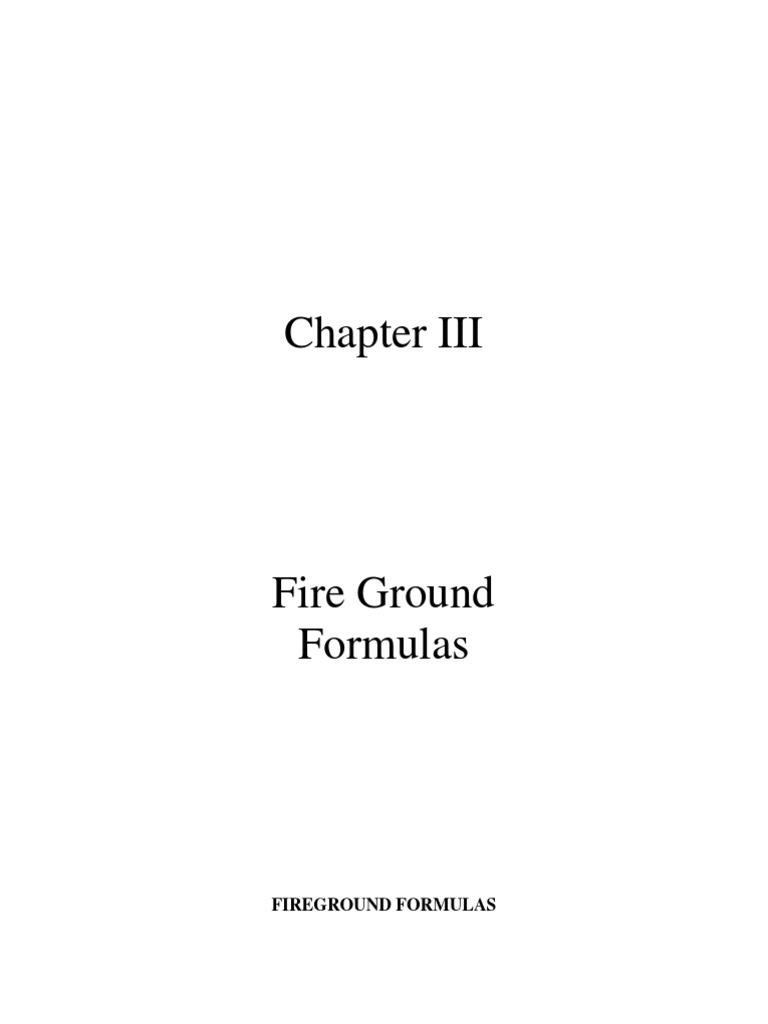 Chapter III Fire Ground Formulas | PDF | Fire Engine | Pressure