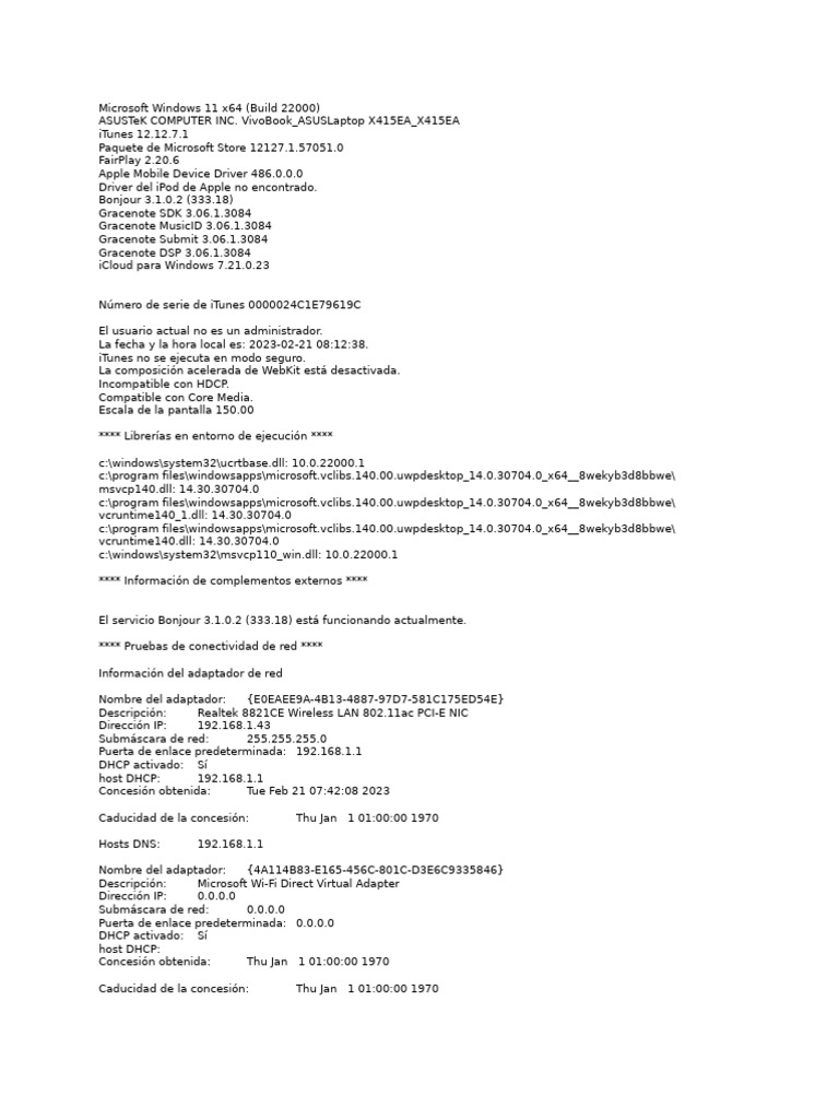 Diagnóstico Itunes | PDF