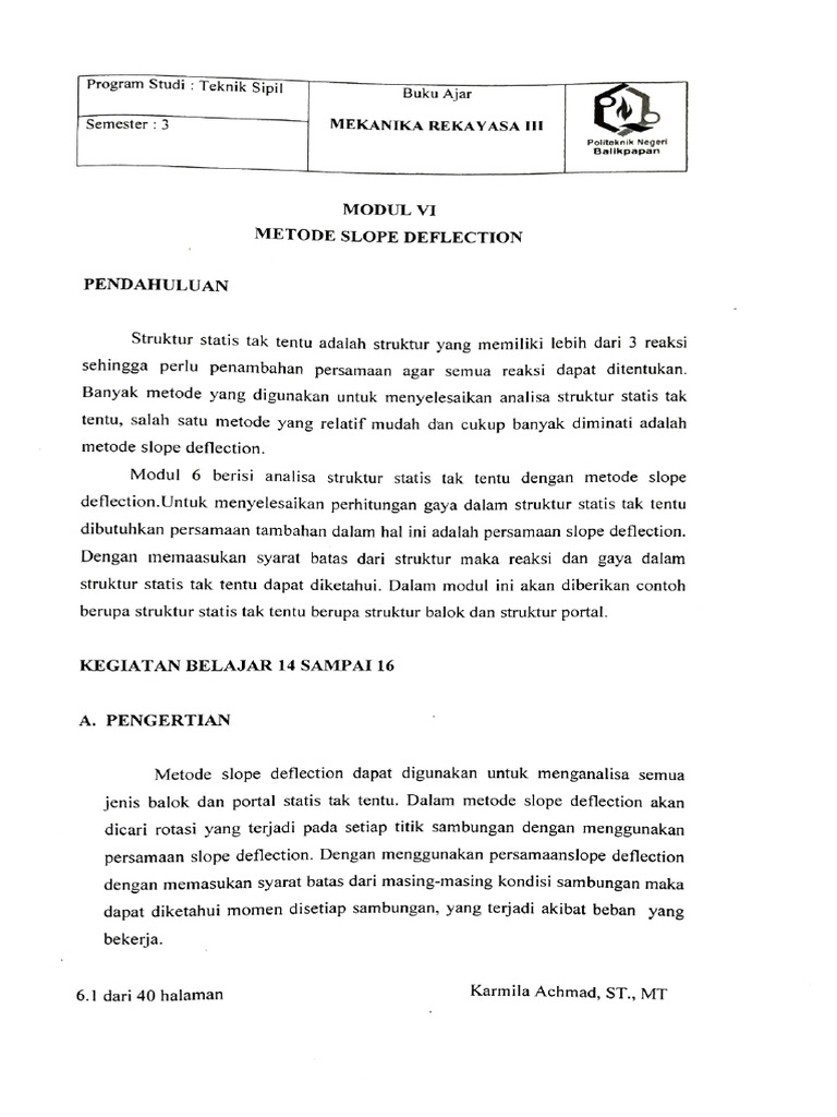 Metode Sloof Deflection | PDF