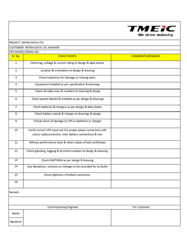 QC Checklist | PDF