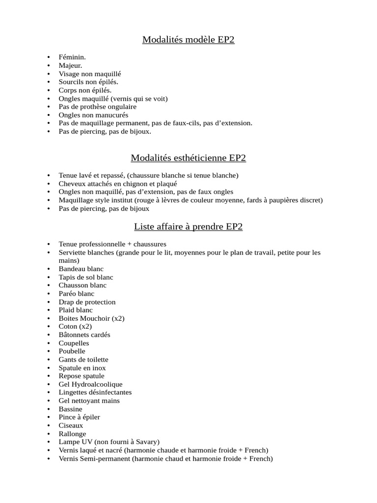 Modalité Examen EP2 | PDF