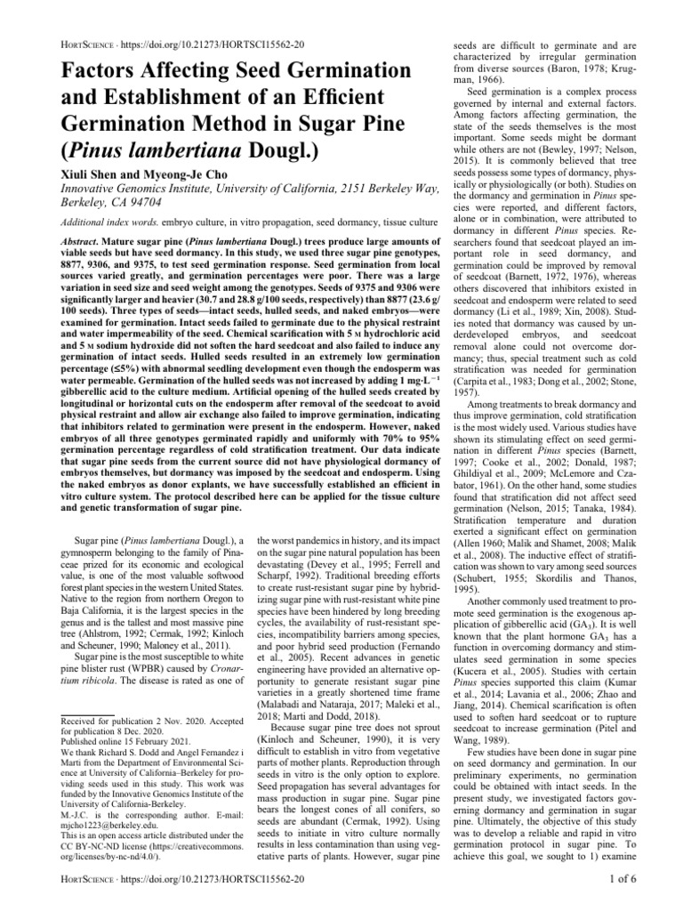 Factors Affecting Seed Germination and Establishme | PDF | Seed ...