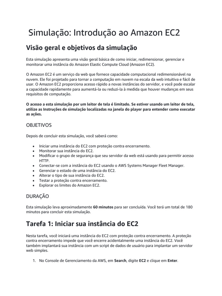 Getting Started With Compute Simulation Instructions - PT-BR | PDF