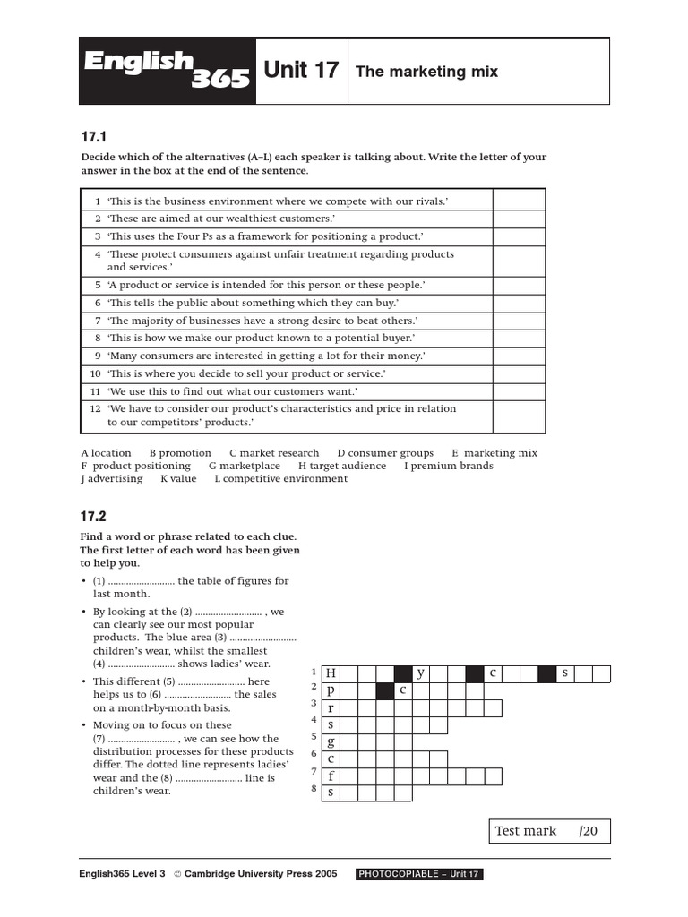 English365 Level3 Intermediate Unit17 Worksheet | PDF