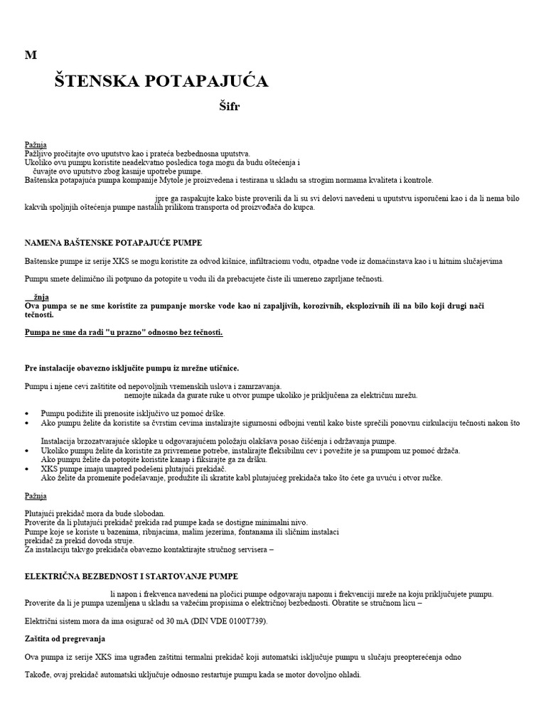 Tehnicko Uputstvo | PDF