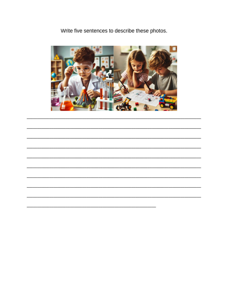 Write Five Sentences To Describe This Photo 5 | PDF