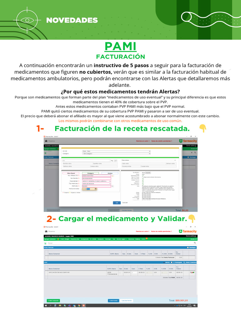 PAMI - Instructivo de Facturación 1 | PDF