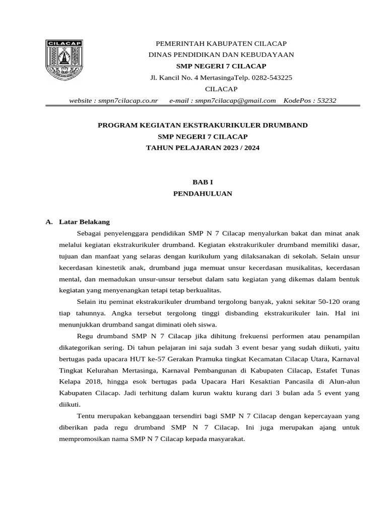 Program Ekstra Drumband | PDF