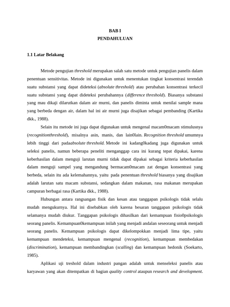 contoh laporan uji treshold | PDF