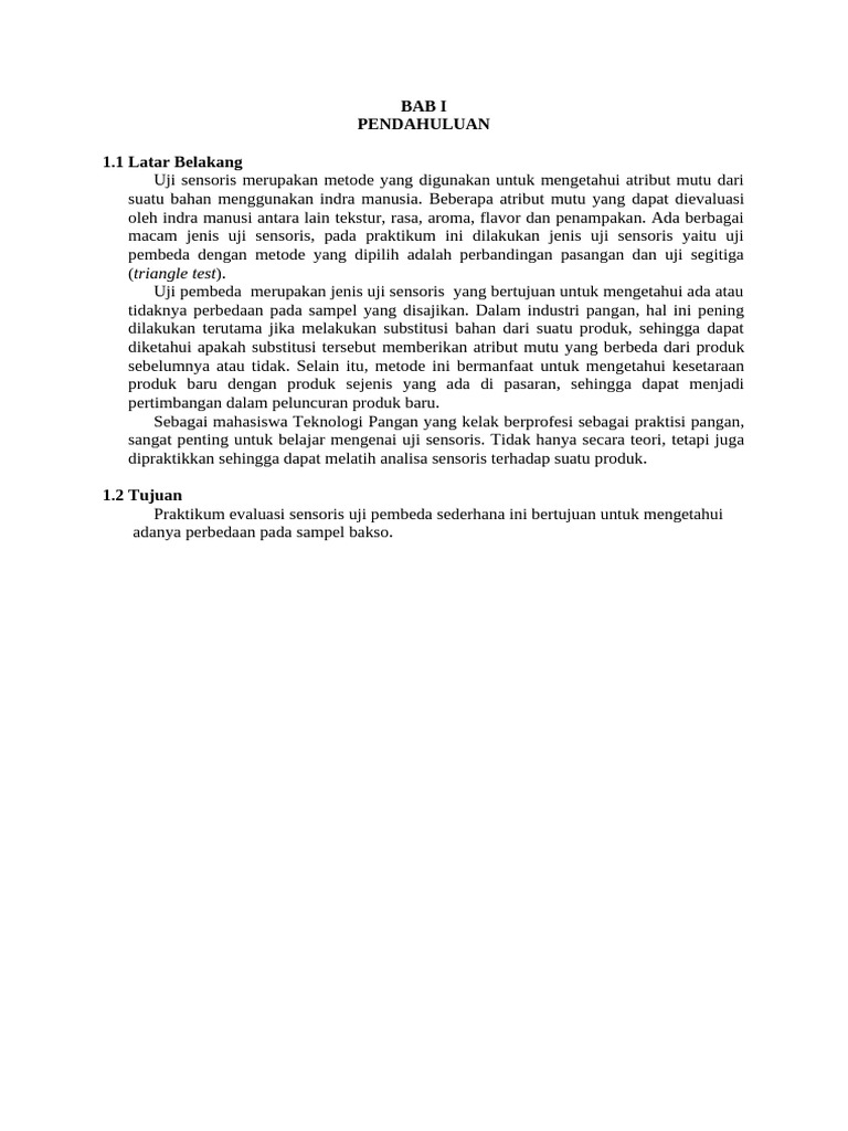Contoh Laporan Uji Pembeda | PDF
