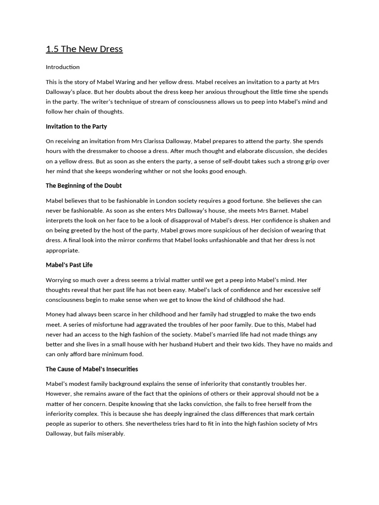 Prose Summary 1.5 and 1.6 | PDF | Mrs Dalloway | Psychology