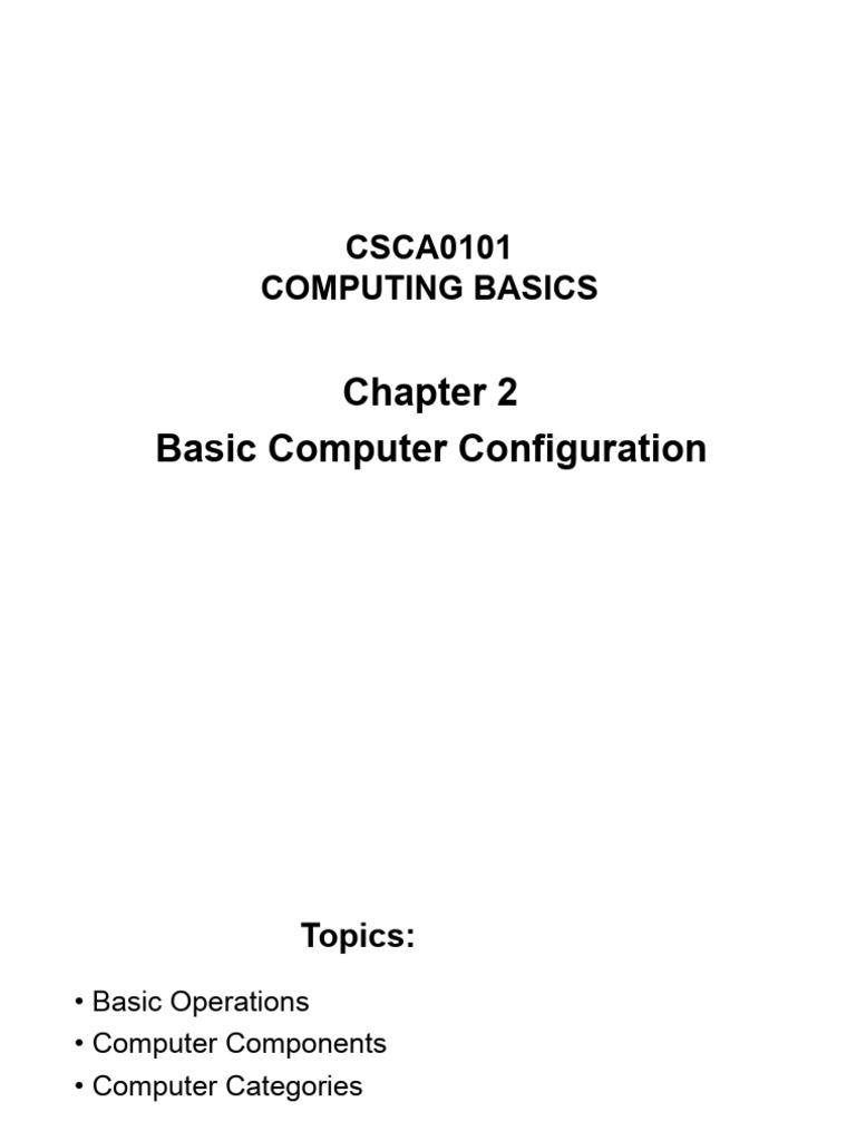 Ch02 Basic Computer Configuration | PDF