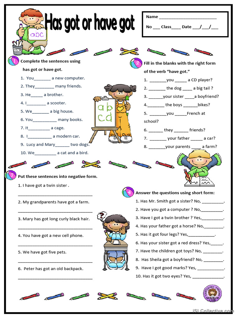 HAVE GOT Exercise | PDF
