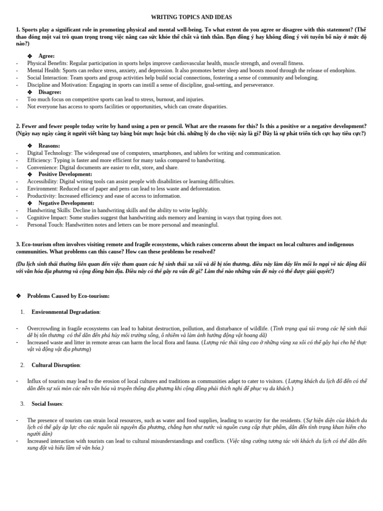 Writing Topics and Ideas | PDF