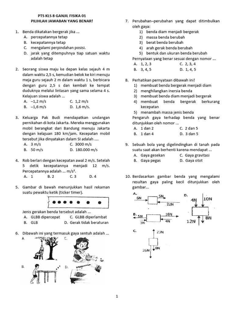 02 PAS IPA FISIKA KELAS 8 Set 2 BPK1 | PDF