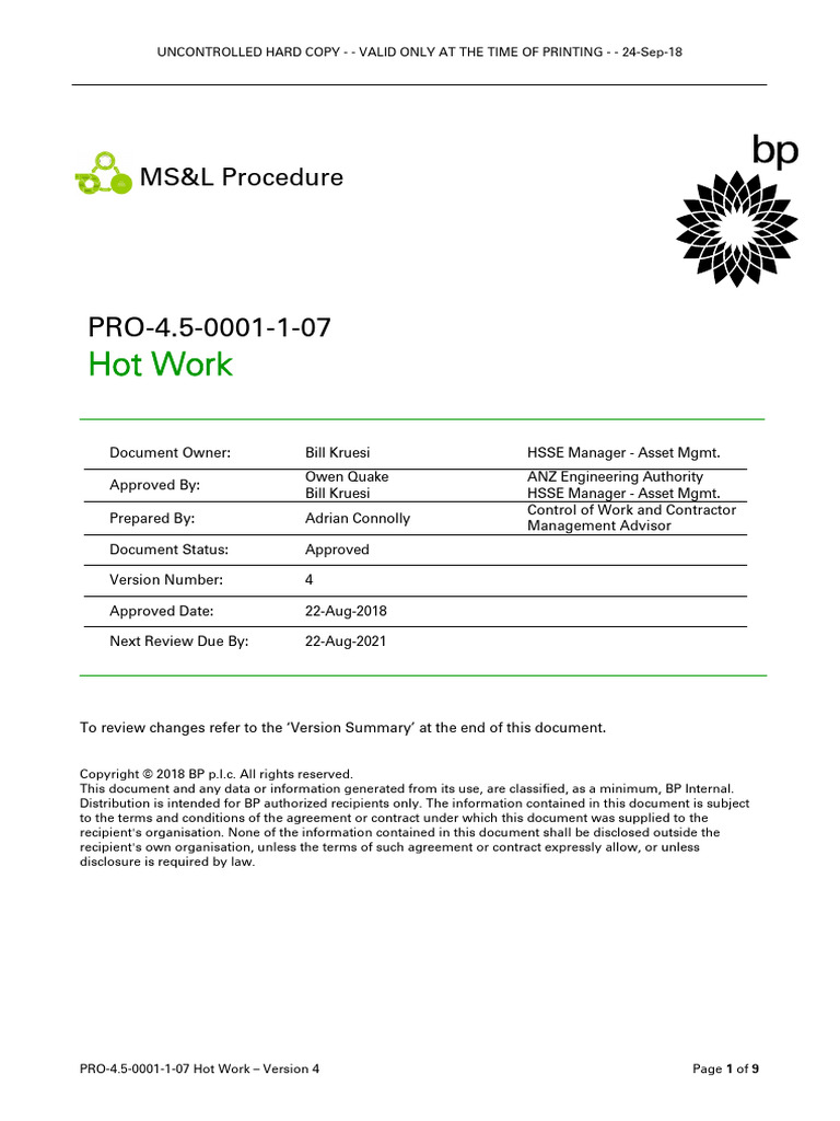 Pro 4.5 0001 1 07 Hot Work | PDF