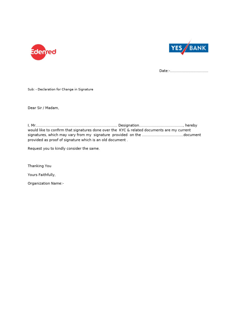 Declaration For Mismatch in Signature | PDF