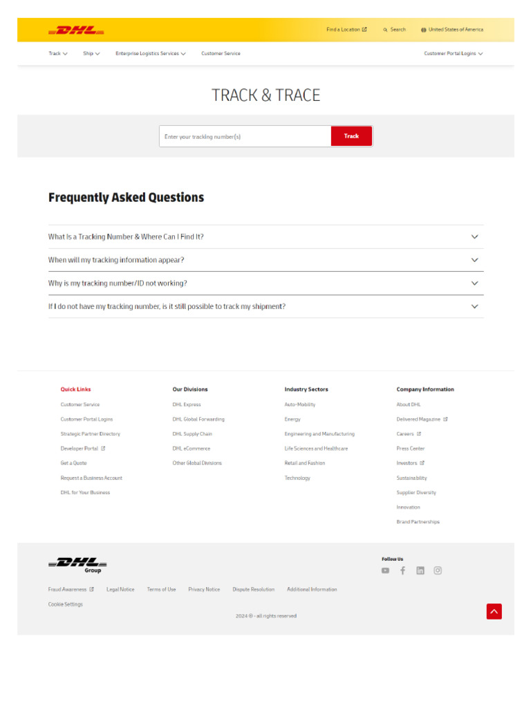 DHL TRACKING FORMAT | PDF