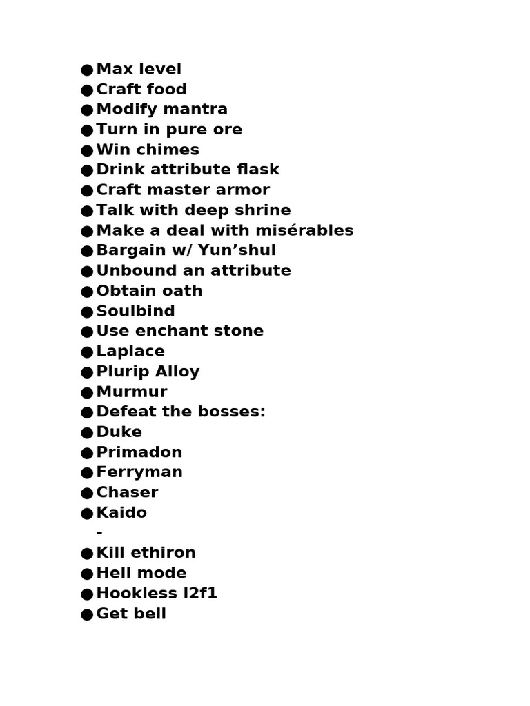 W Rank Checklist Deepwoken | PDF