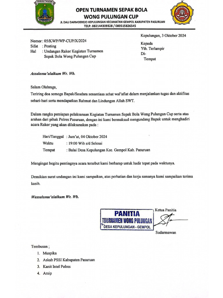 Undangan Rakor | PDF