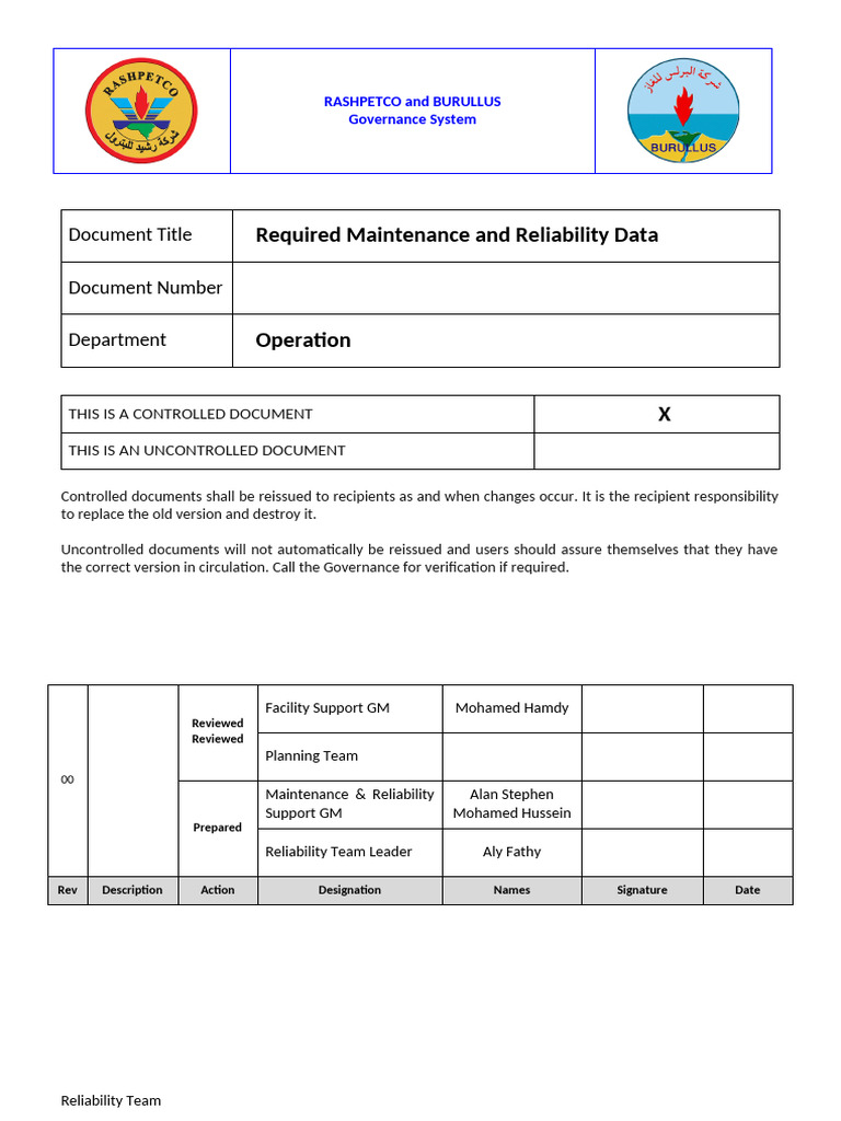 RASHPETCO Required M&R Data Rev.3 | PDF
