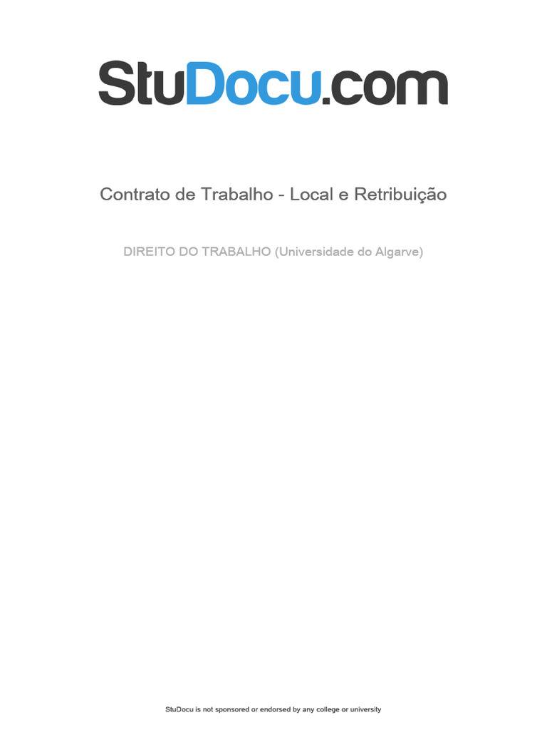 Contrato de Trabalho Local e Retribuicao | PDF