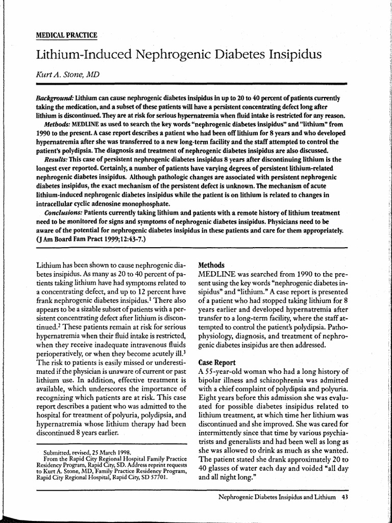 Lithium Induced NDI | PDF
