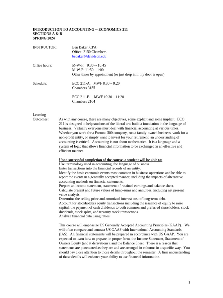 211 Syllabus Spring 2024 | PDF