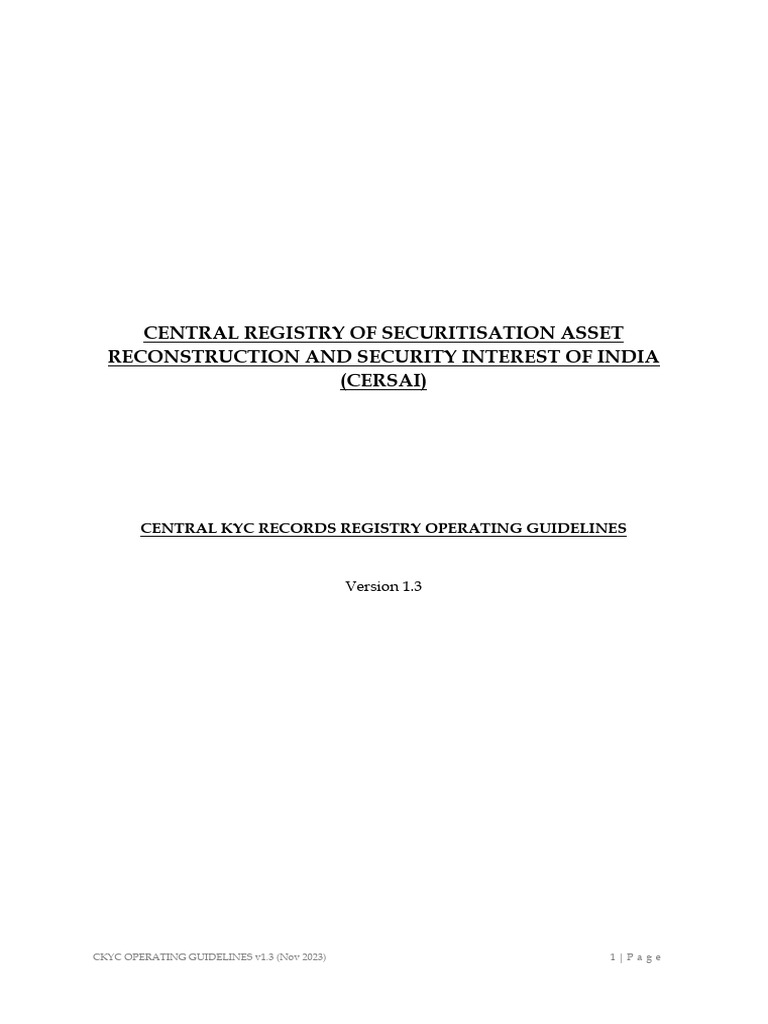 Operating Guidelines Version1.3 | PDF | Identity Document