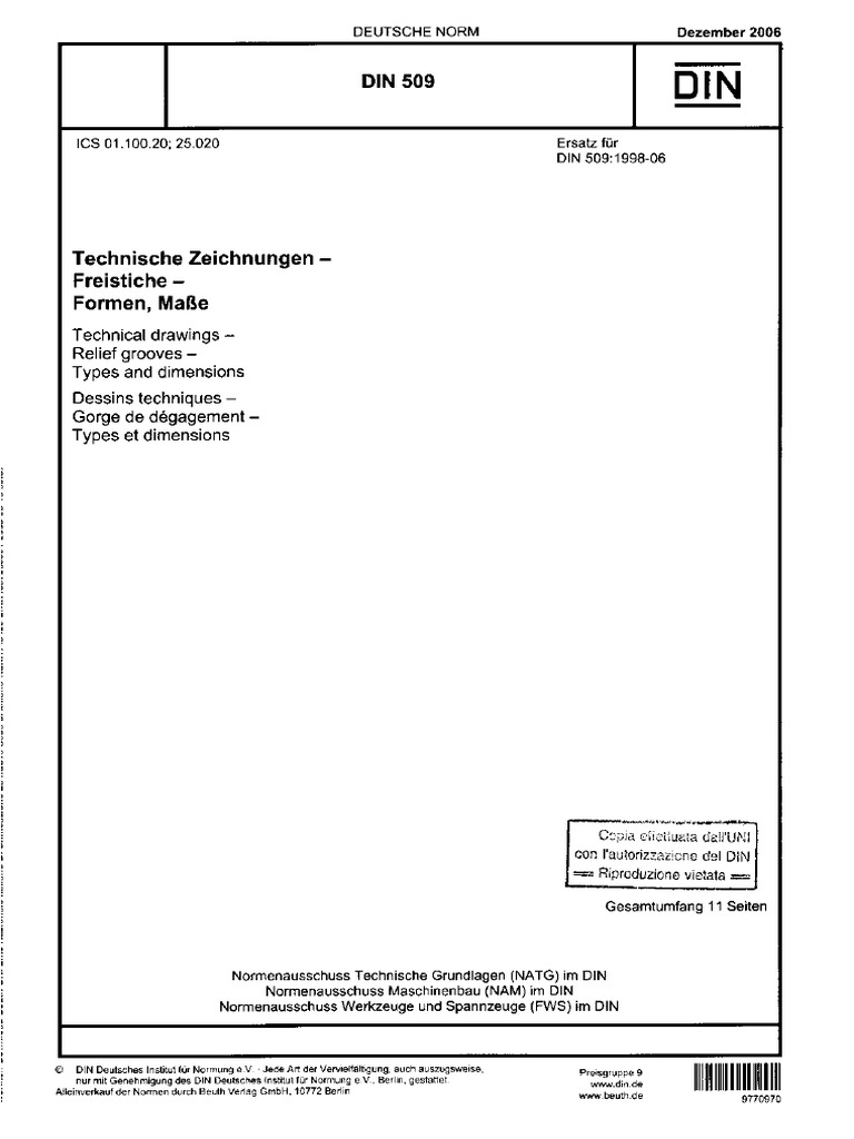 Din 509 - 2006 | PDF