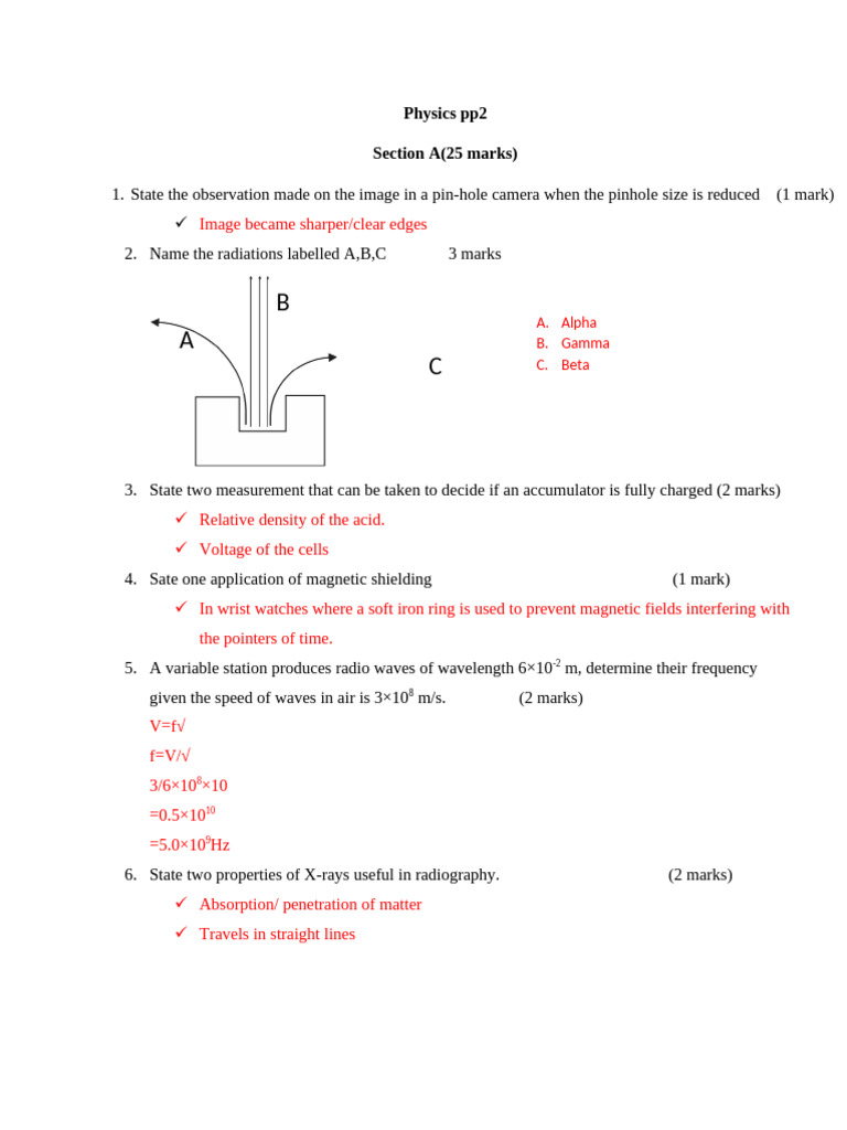Kijiset Phy Pp2 Marking Scheme | PDF