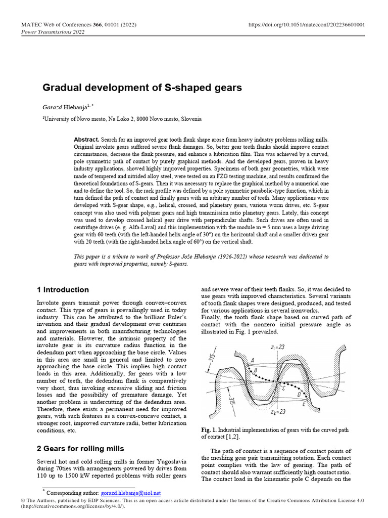 Gradual Development of S Shaped Gears | PDF