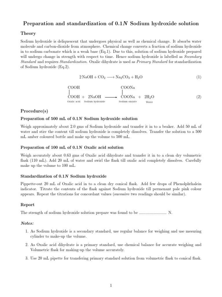 Pa Naoh Pdf Sodium Hydroxide Titration