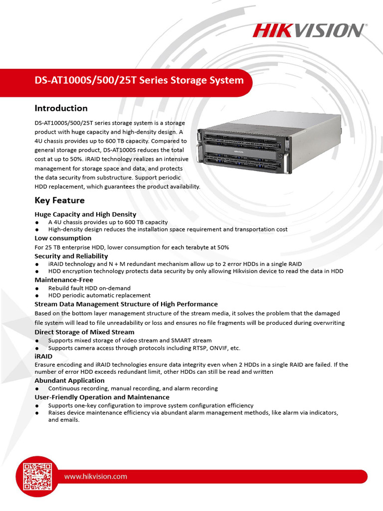 Datasheet+of+DS-AT1000S 500 25T+Series+Storage+System | PDF | Hard Disk ...