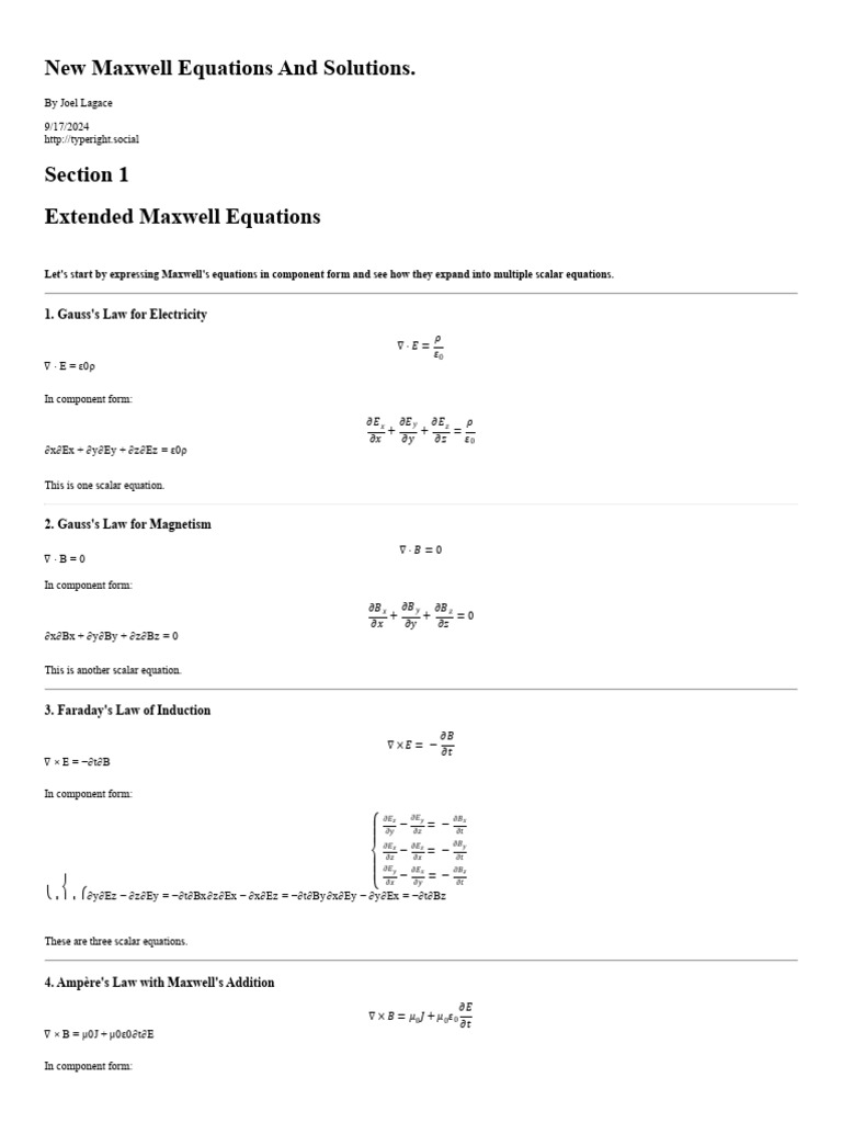 New Maxwell Equations and Solutions | PDF