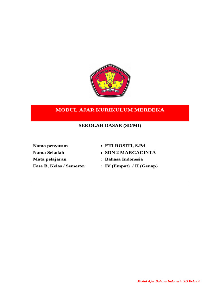 5. Modul Ajar B.Indo BAB 5 KELAS 4 | PDF