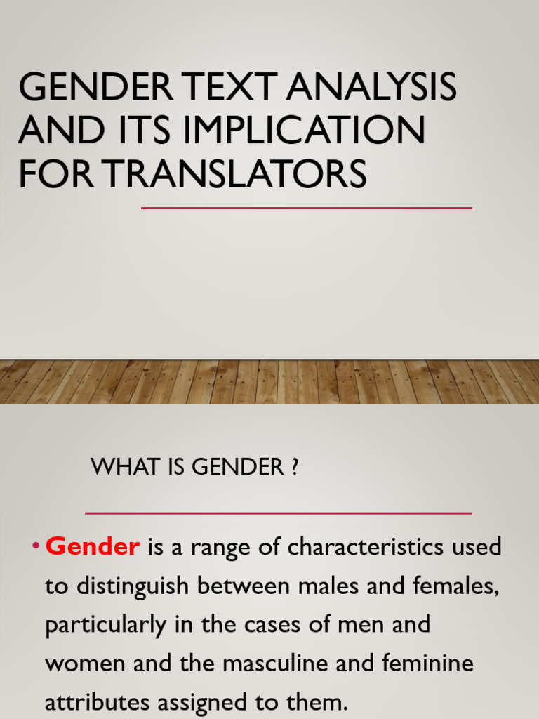 Gender text analysis and its implication for translators | PDF
