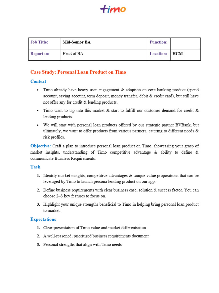 (Timo - Ba) Case Study | PDF