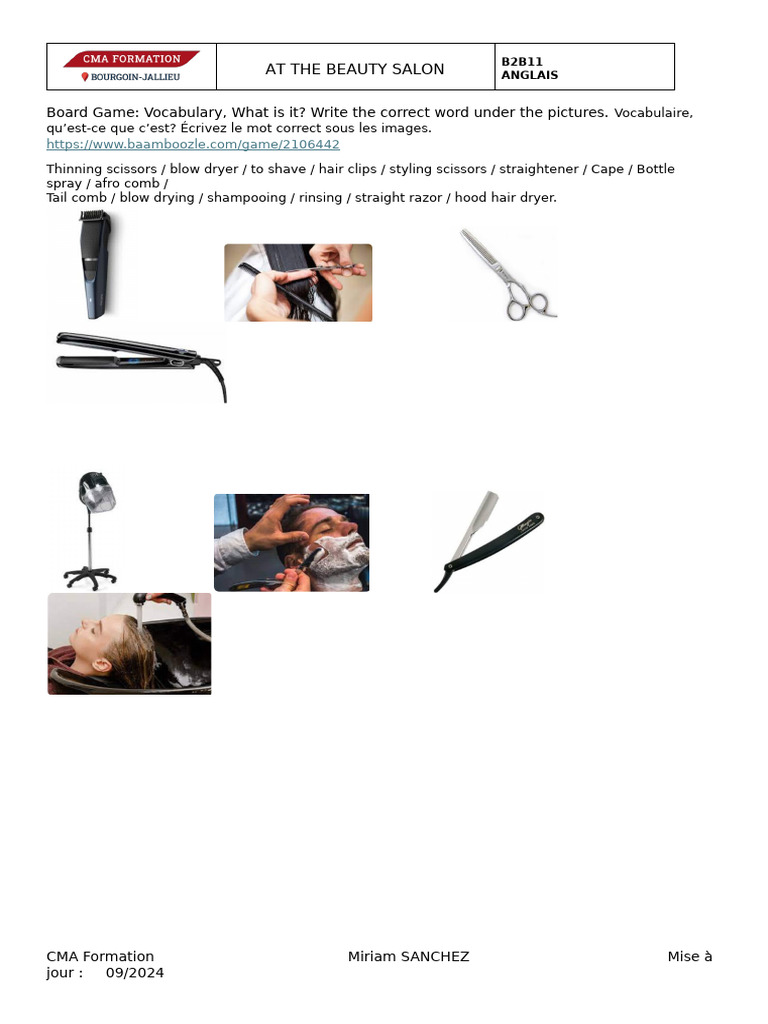 At The Beauty Salon - Vocabulary | PDF