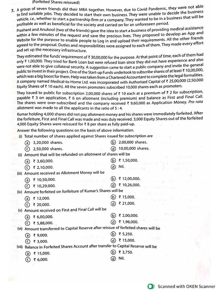 Case Study Question in Shares | PDF