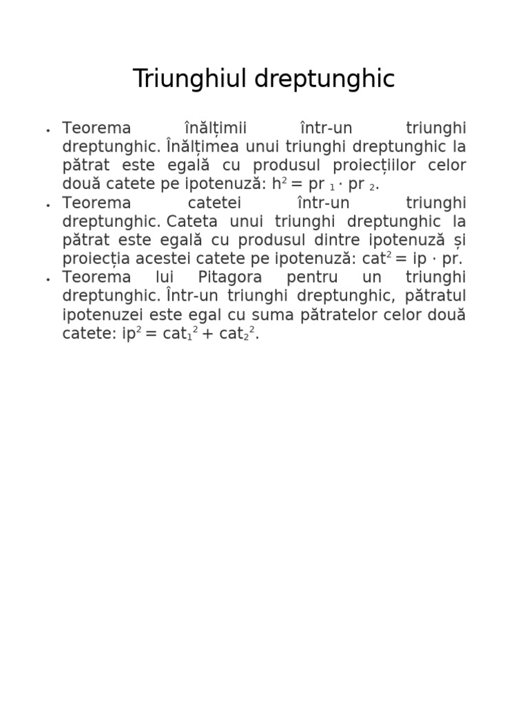 Triunghiul Dreptunghic | PDF