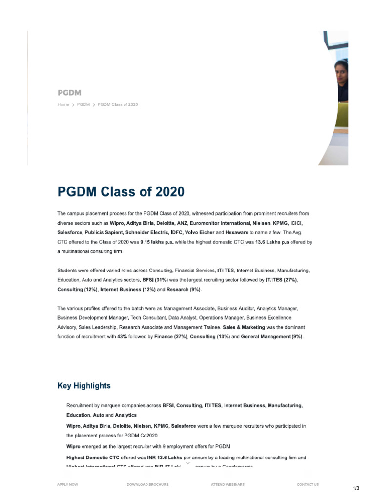 Greatlakes Gurgaon PGDM Placement-Report | PDF