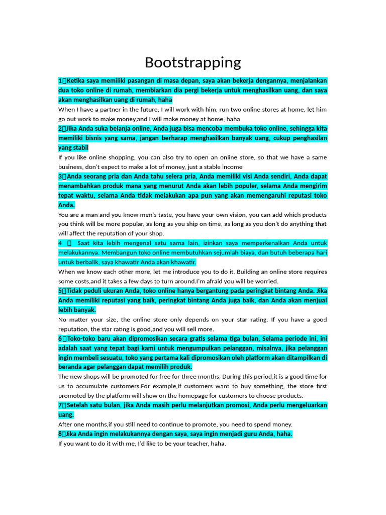 Bootstrapping | PDF