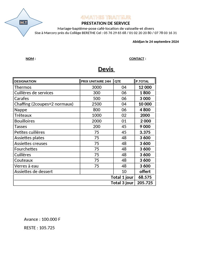 devis MATHIS 24 sept 2024 | PDF