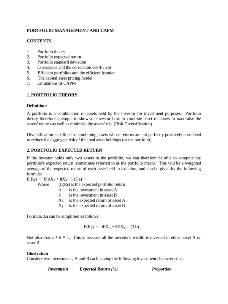 Portfolio Management | PDF