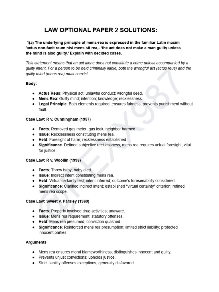 Law Optional Paper 2 Solutions | PDF
