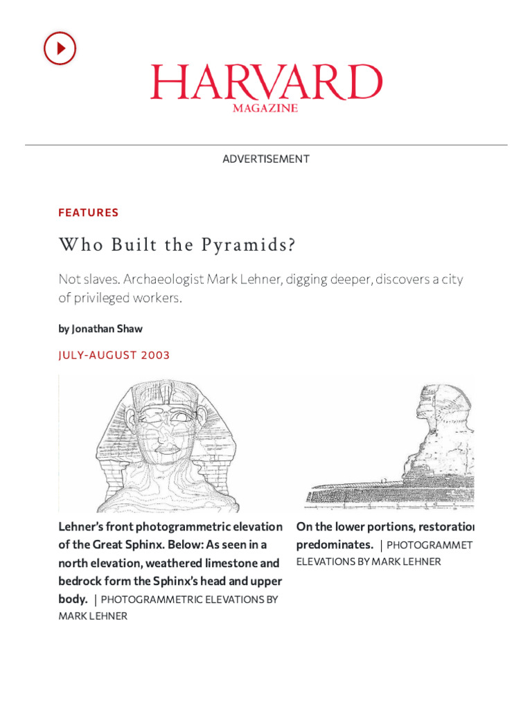 Who Built The Pyramids - Harvard Magazine | PDF